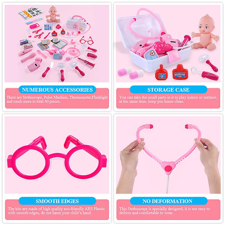 Doctor Toy Kits 48pcs Pretend Play Doctor Kit Toys Stethoscope Medical ...