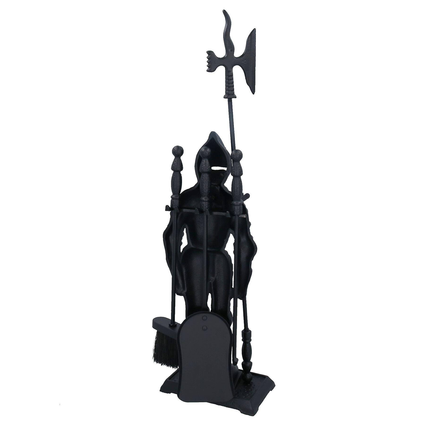 Knight Soldier Log Burner Fireside Fireplace Companion Set 72 x 21 x 12 ...