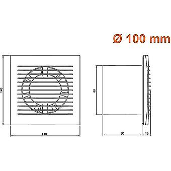 100 Mm Extractor Fan With Cable - Silent Wall Mounted Air Extractor For ...