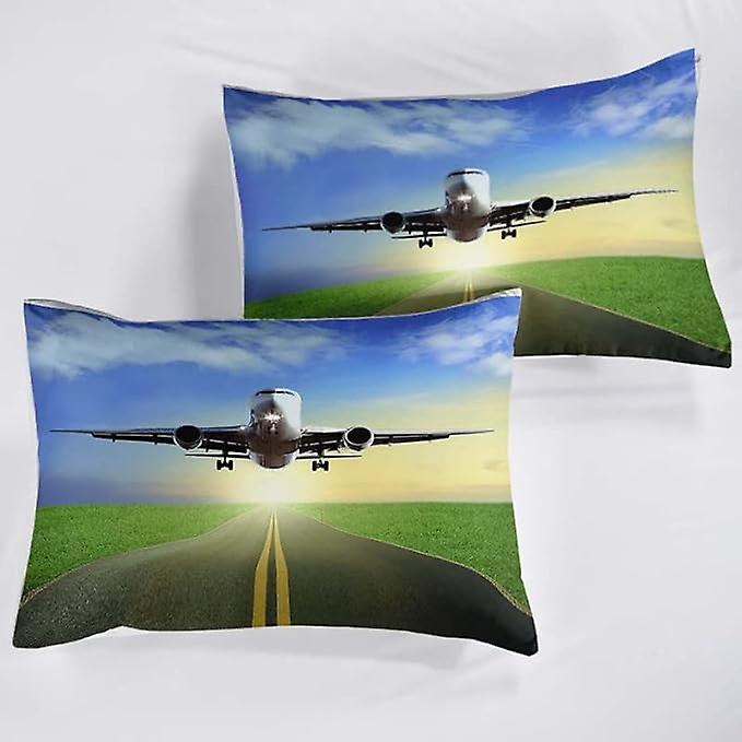 Aircraft Duvet Cover Sets Sunset Aircraft Bedding Set Runway Aircraft ...