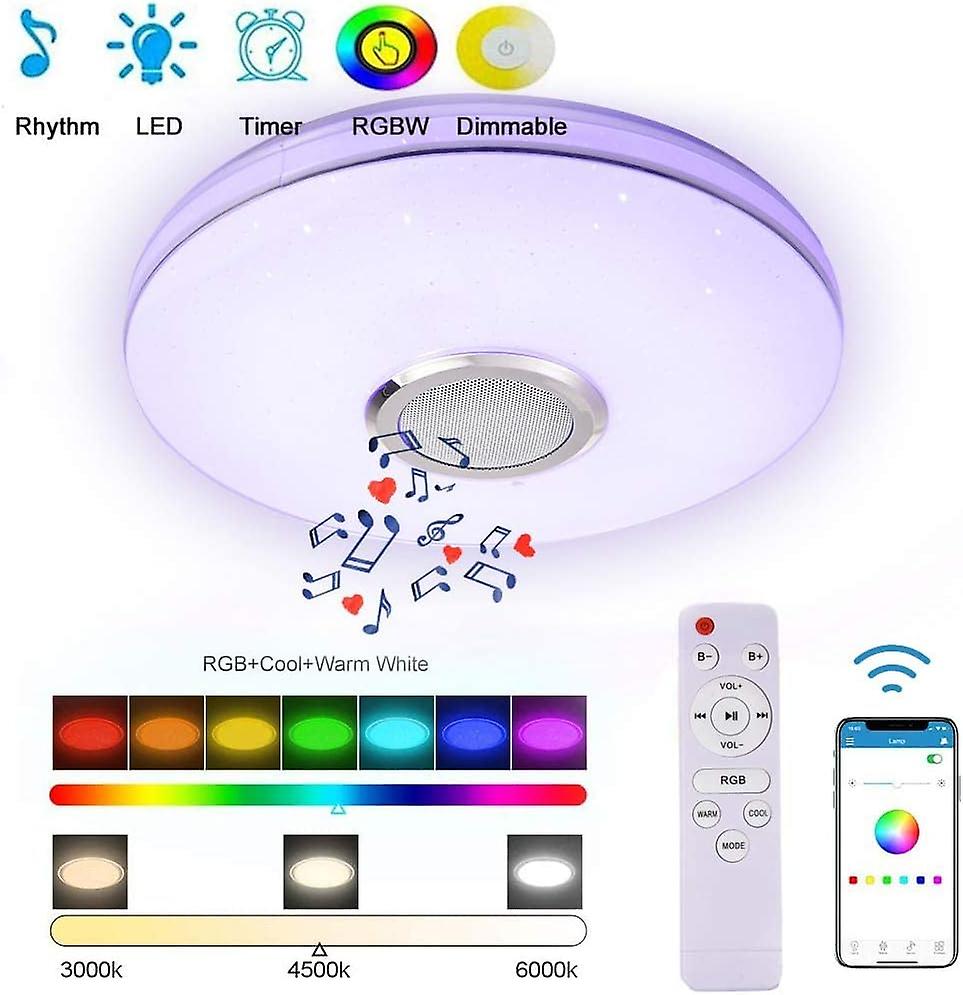 LED Music Ceiling Light Color Changing Ceiling Lamp with Bluetooth ...