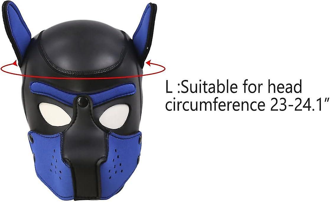 Adults Neoprene Puppy Hood Mask, Removable Cosplay Dog Full Face Pup ...