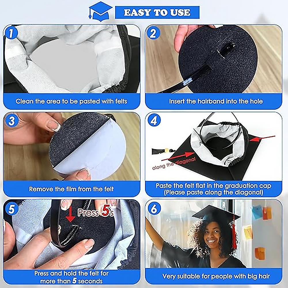 Graduation Cap Headband, Grad Cap Headband Insert Secures and Upgrade ...