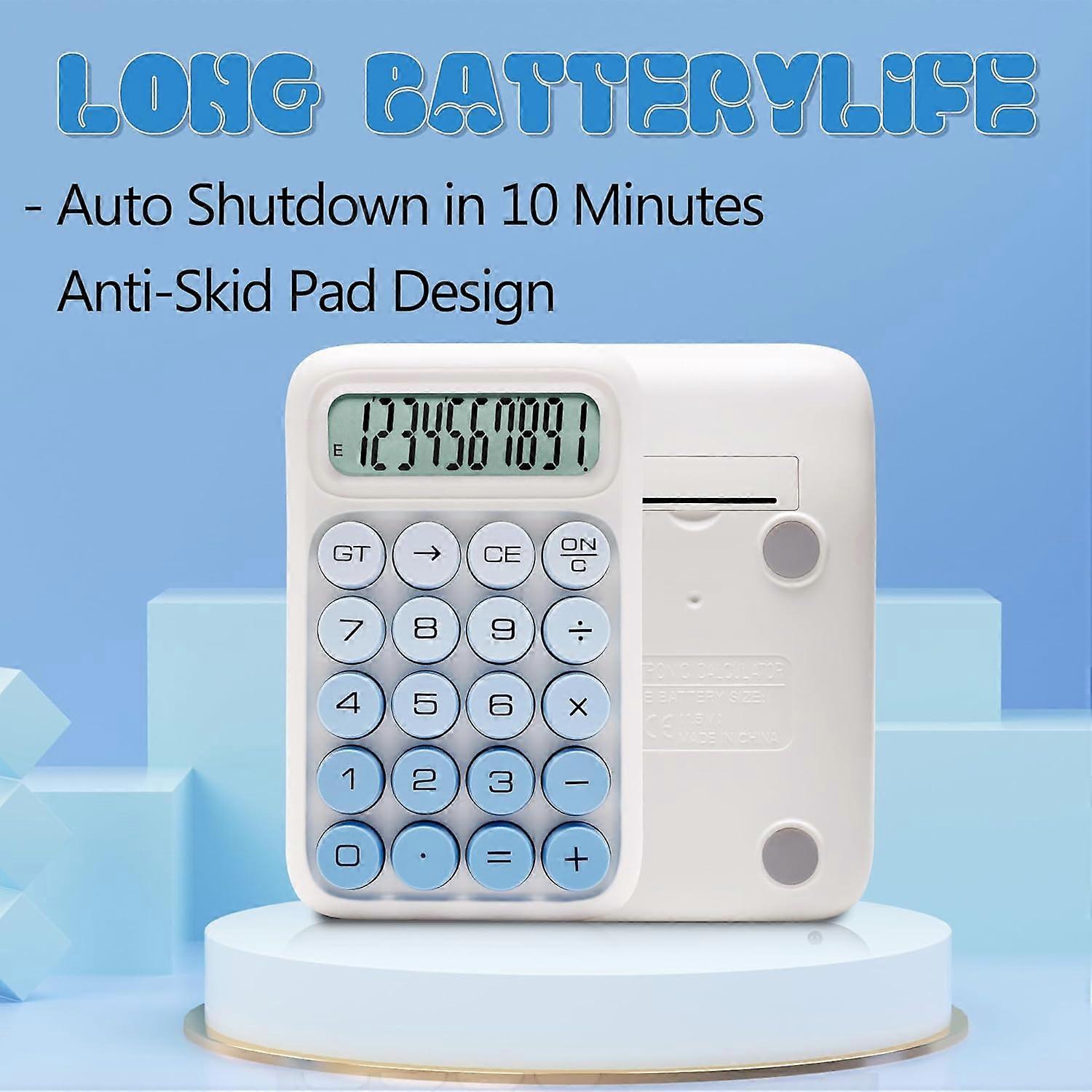 Mechanical Switch Calculator,10 Digits,Large LCD Display,Blue Gradient ...