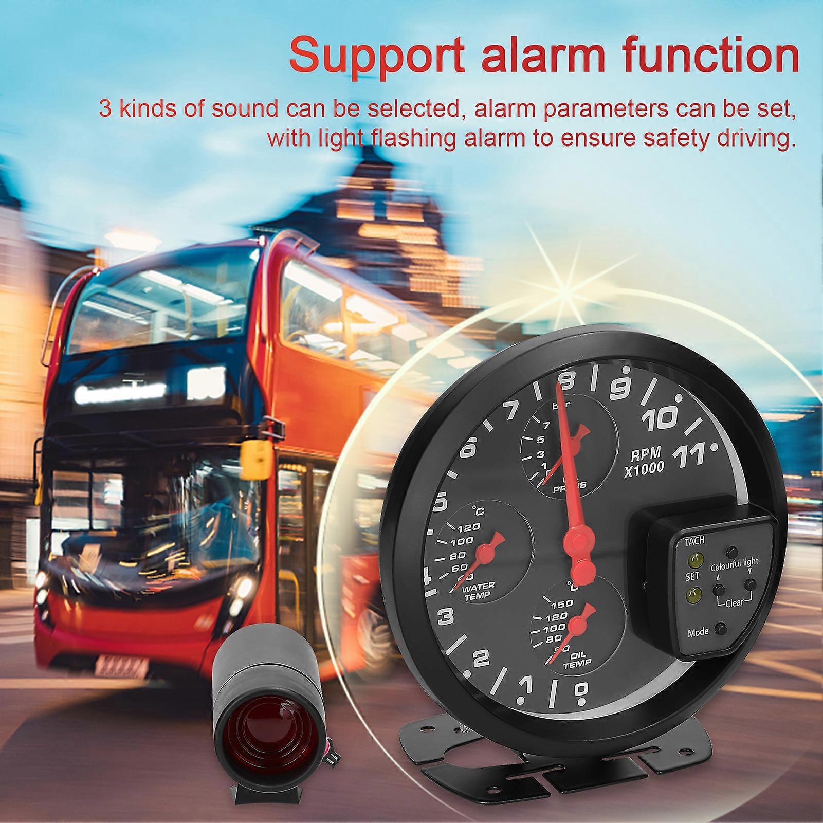 4 in 1 Car Multifunctional Gauge Tachometer Oil Pressure Oil ...