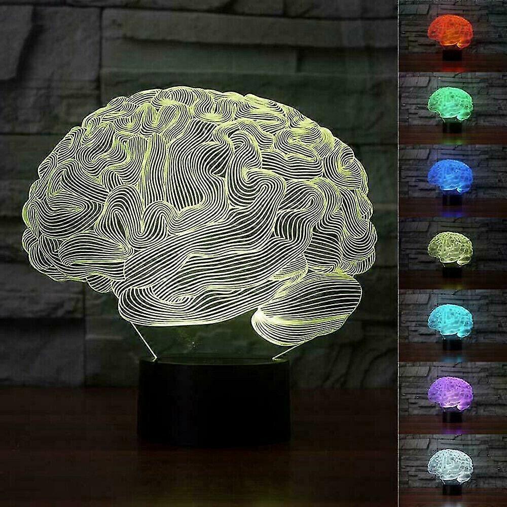 Halloween Decor 3D Human Brain -Cerebellum Model Table Lamp 7 Color ...