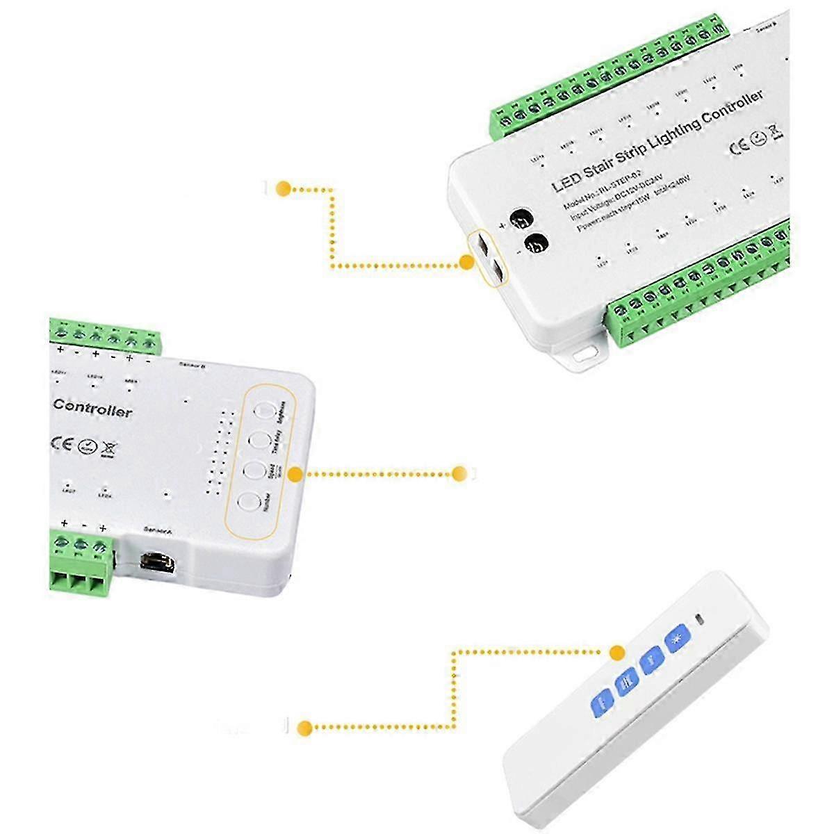 28 Steps Stair Lighting Controller With Pir Motion Sensor 28 Channels ...