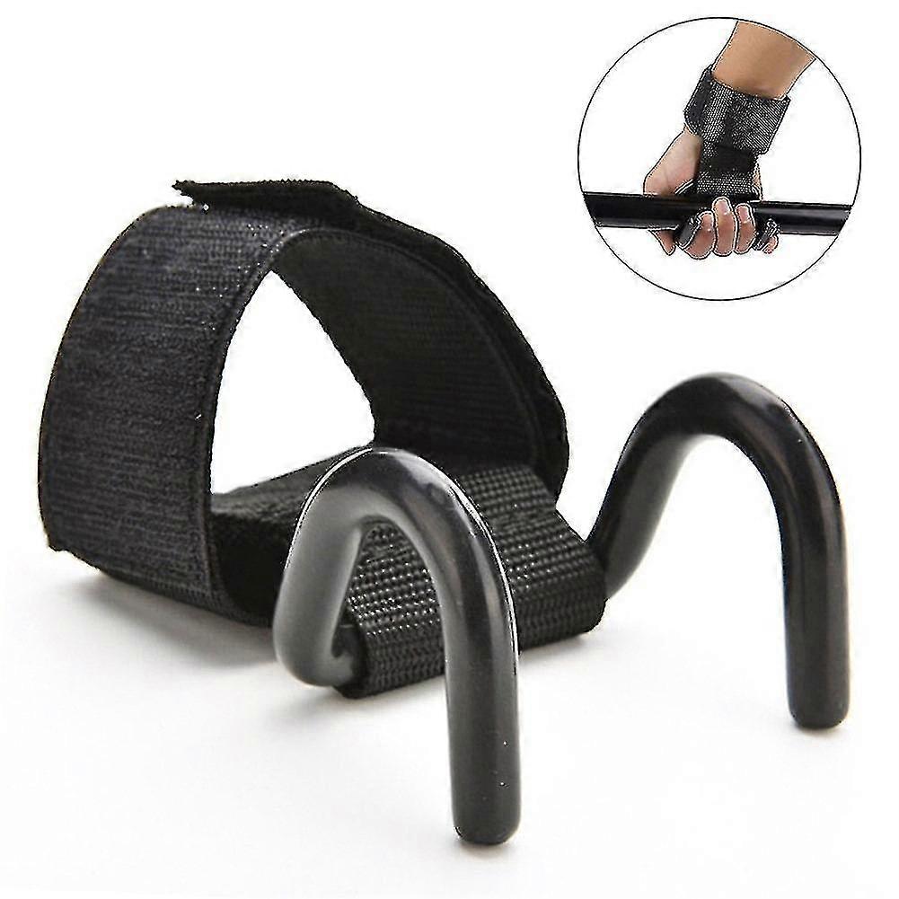 2pcs hook grip straps wrist support adjustable gloves weight lifting ...