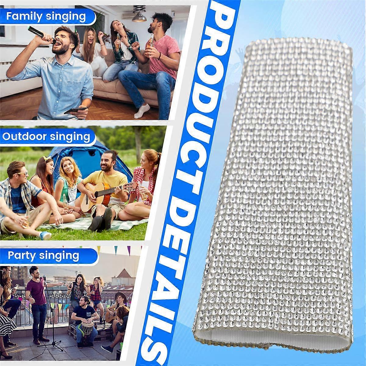 Sparkle Microphone Sleeve Wireled Mic Hand Cover for Party&TV Show for ...