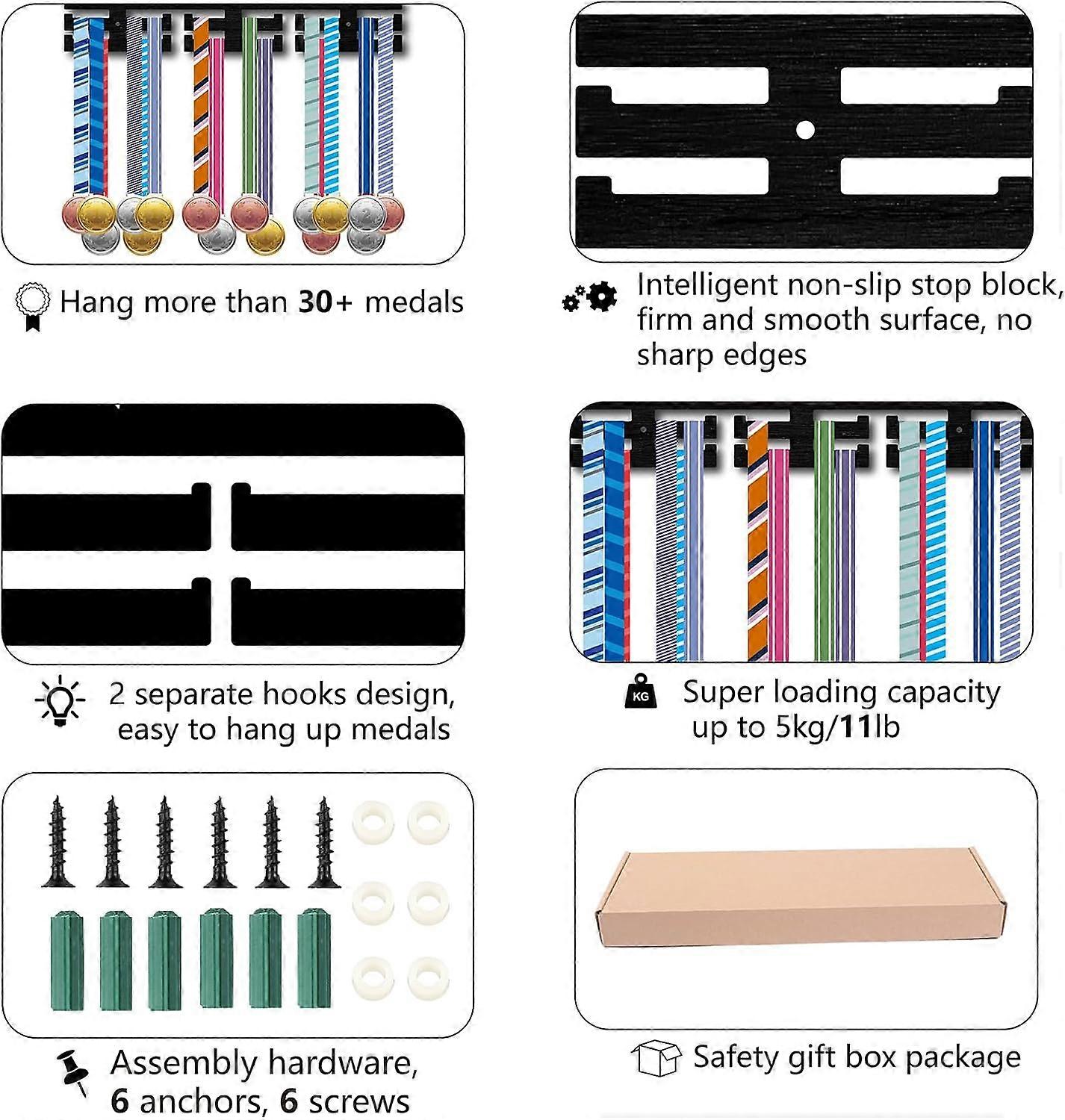 Wood Triathlon Medal Hanger Display Medal Holder Swim Bike Run Sport ...