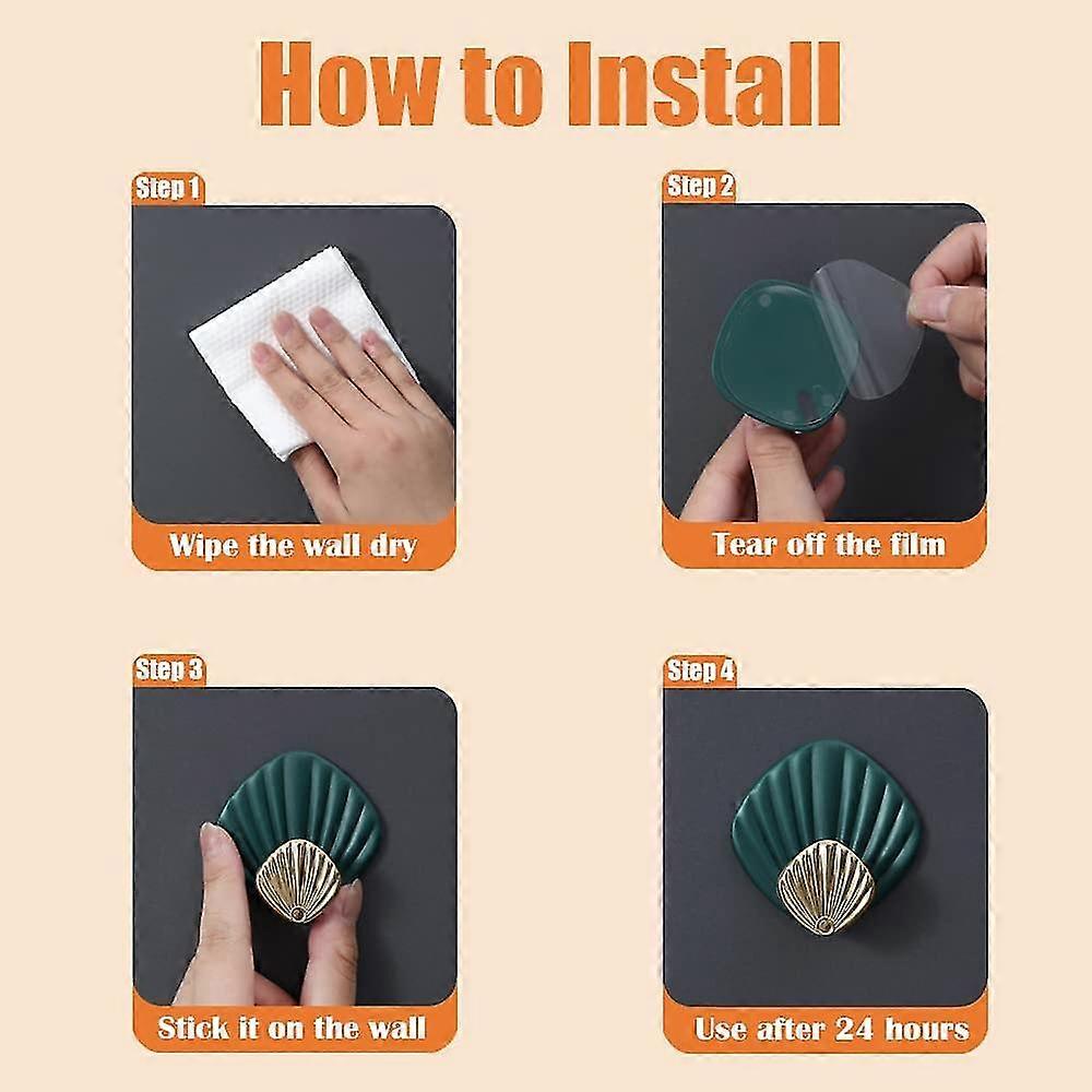 4pcs Decorative Hanging Hooks Seashell Wall Hooks Coat Hooks | Fruugo UK