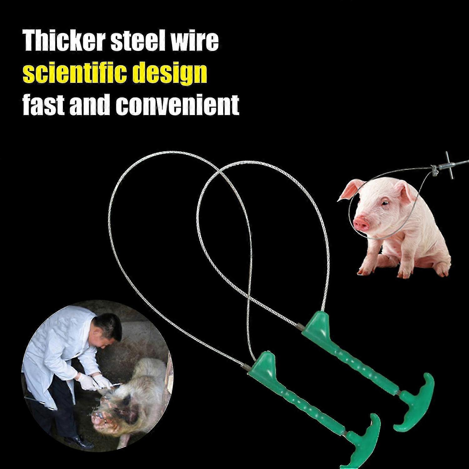 2 x Handheld Piggy Catcher Fitting Size Sturdy Snare Stainless Steel ...