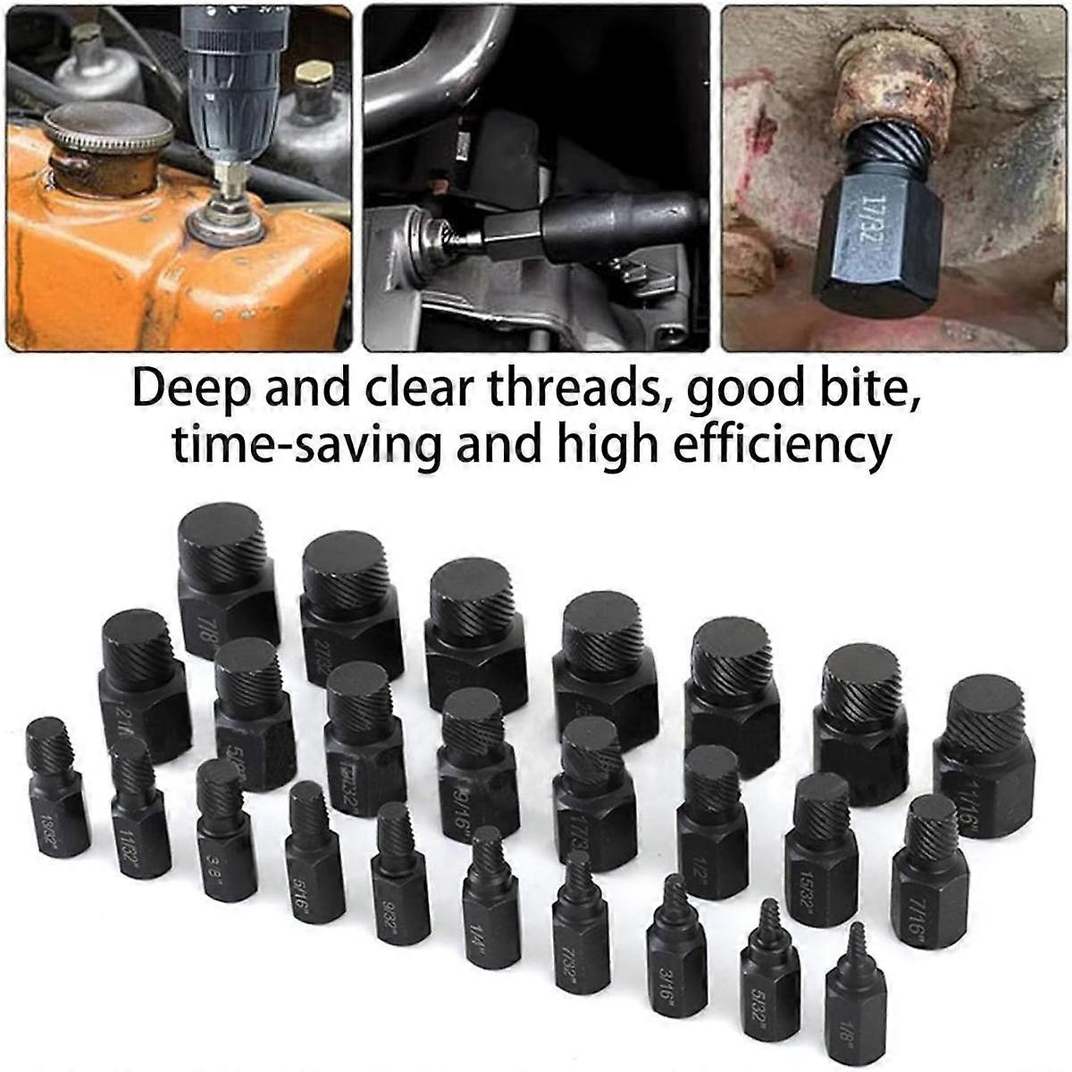 25 Pcs Broken Bolt Screw Cap Extractor,Damaged Bolt Extractor Set for ...