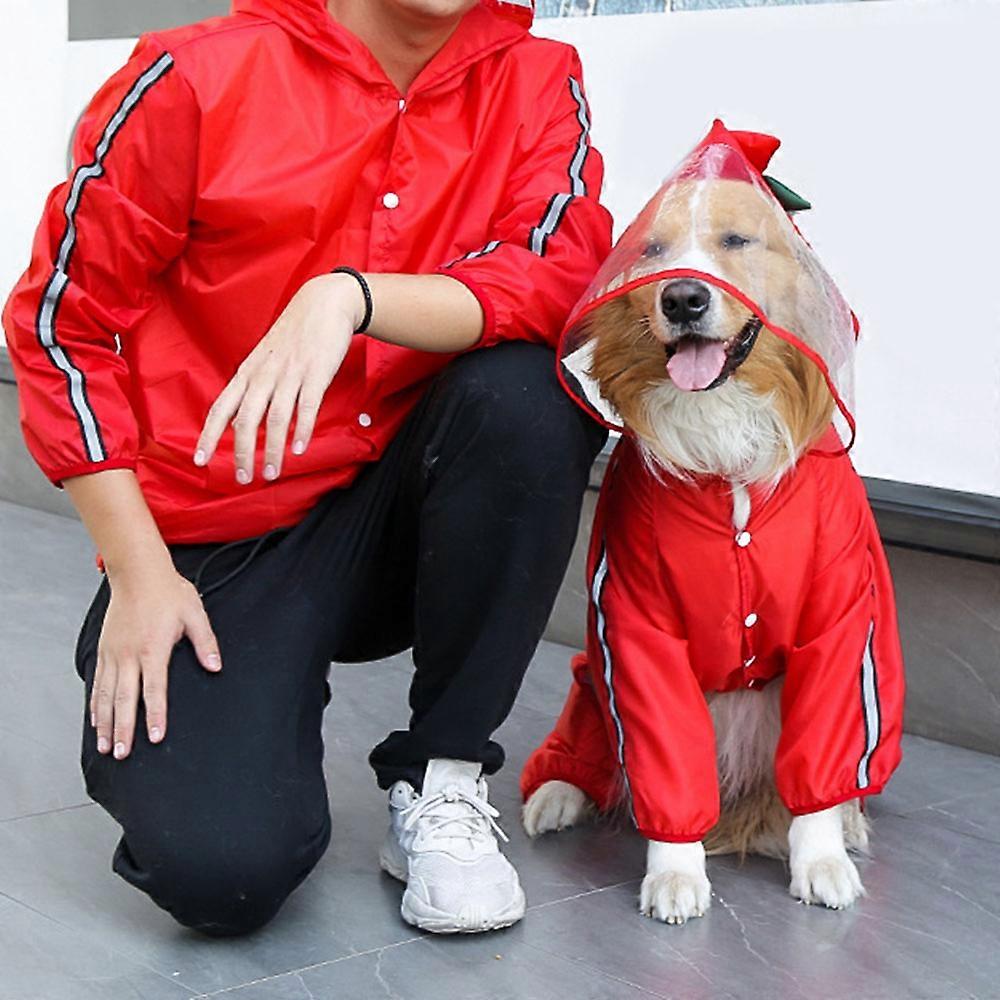 Waterproof Dog Raincoat Jumpsuit For Medium Large Dogs Rain Coat ...