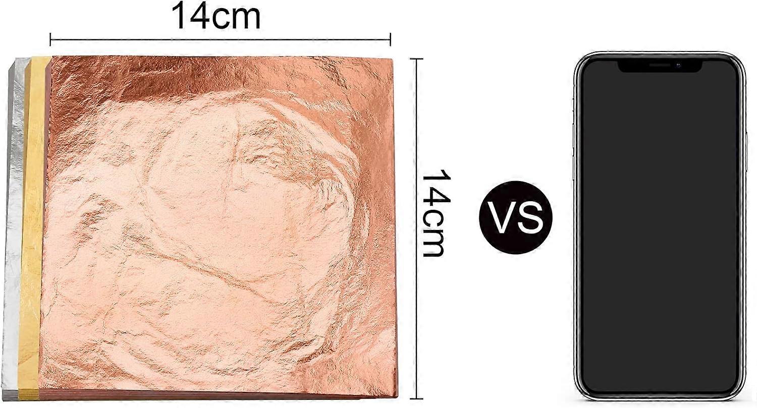 300 Sheets Imitation Gold Leaf 14 x 14 cm Gold Leaf Copper Leaf Silver ...