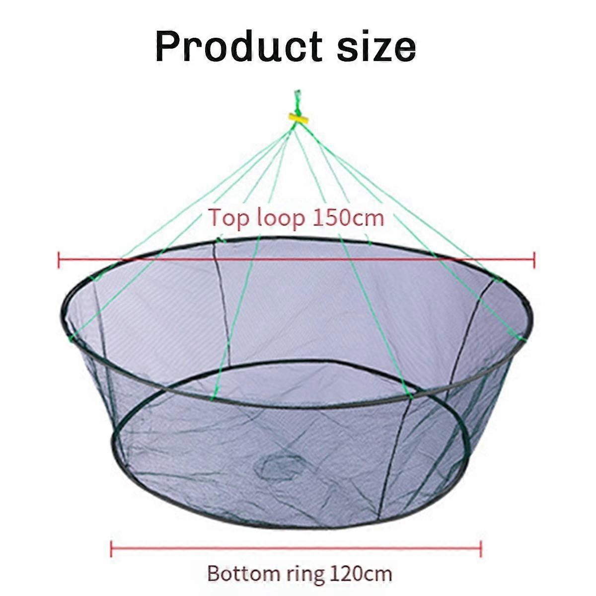 Foldable Drop Net Fishing Landing Nets Crayfish Shrimp Catcher Prawn ...