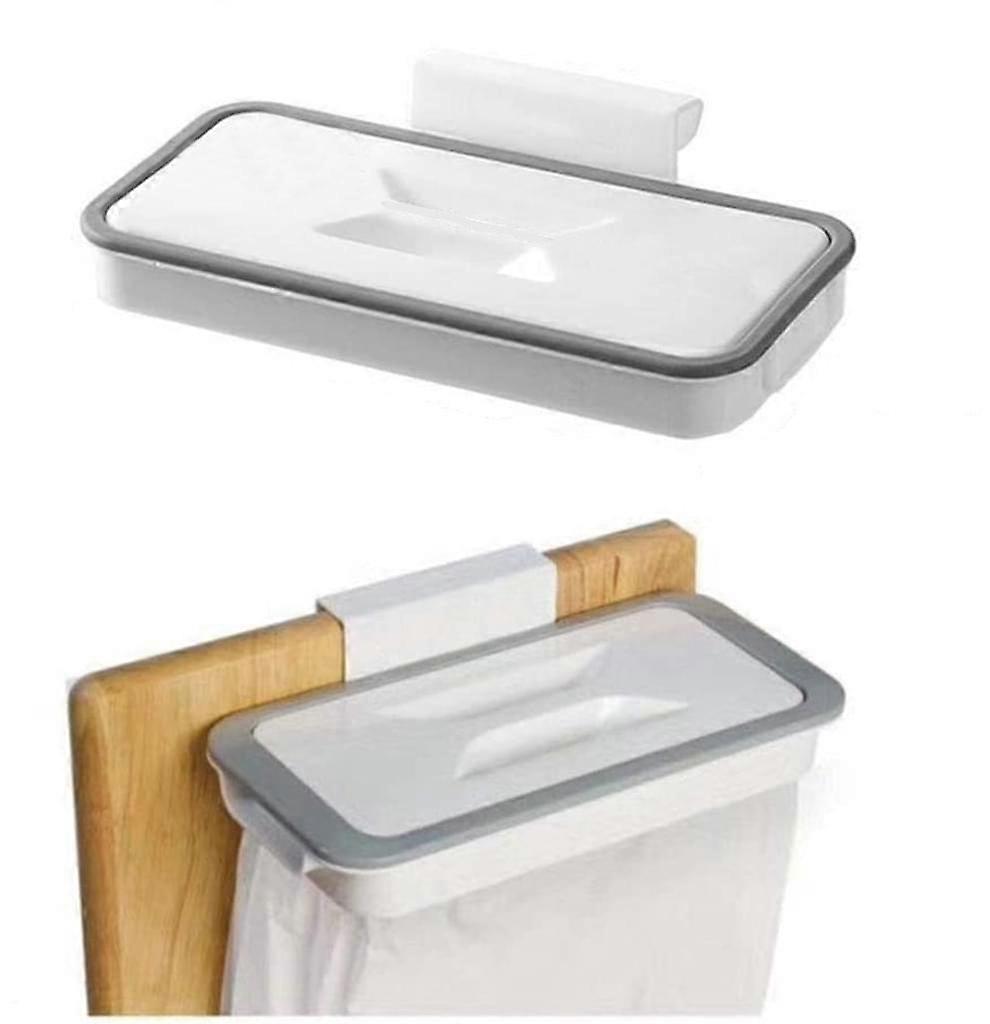Set Of 2 Hanging Bin Bag Holder With Lid Portable Hanging Rubbish Bag ...