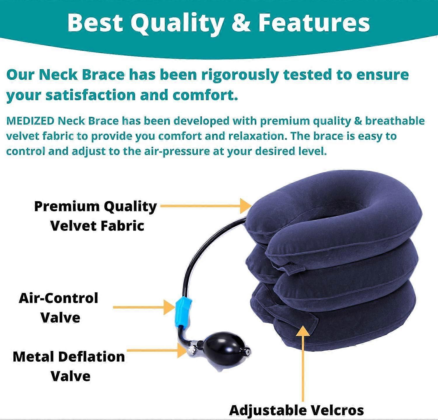 Cervical Neck Stretcher Traction Device, Neck Support Brace, Inflatable ...