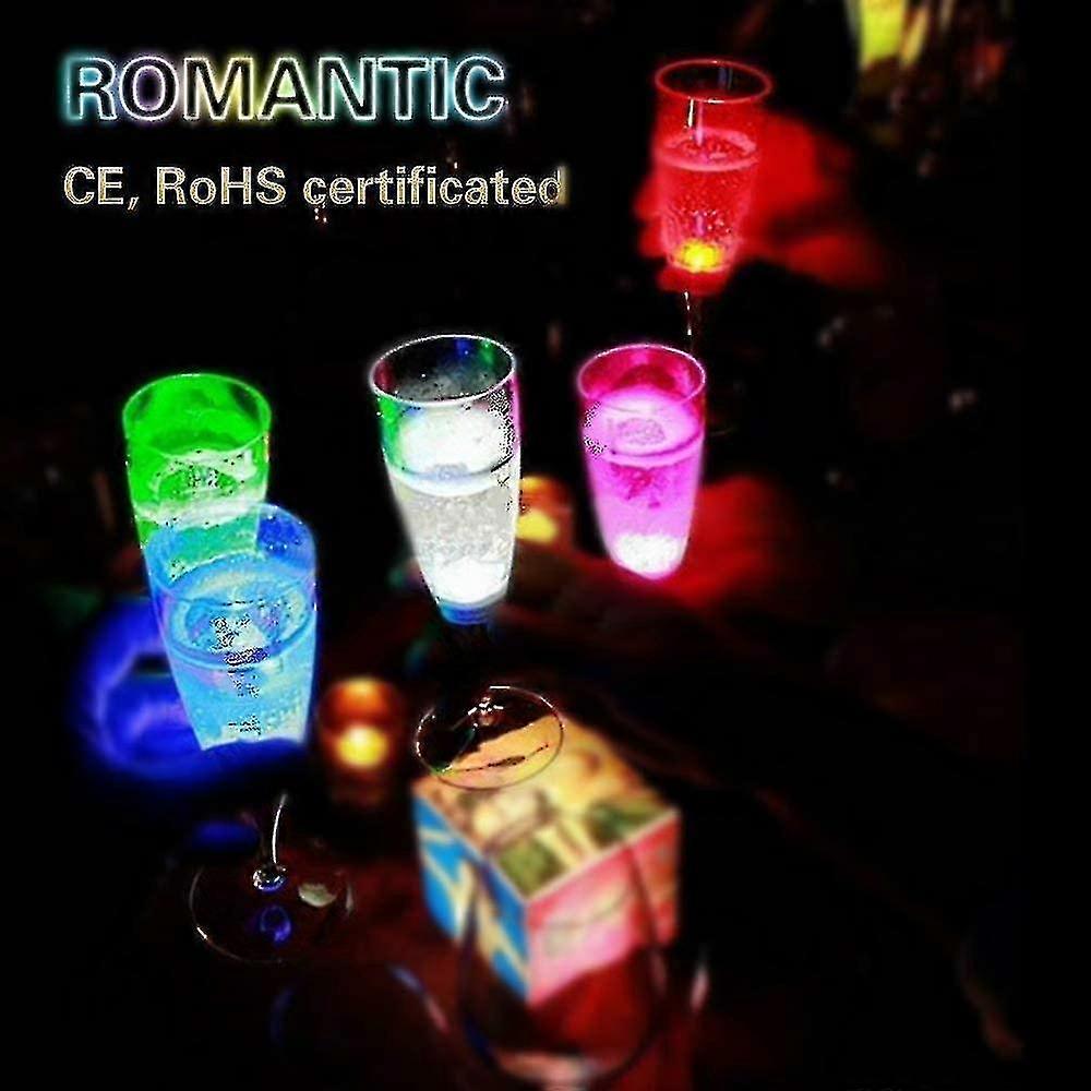 6 Pack Led Wine Glasses Champagne Flutes Light Up Glasses Led Liquid ...