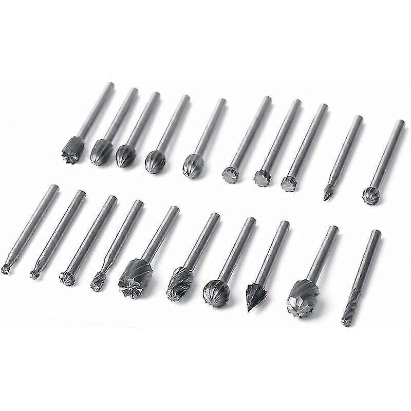 20 Pcs Rotary Burrs, Hss Rotary Burrs Milling Bits Woodworking Routing ...