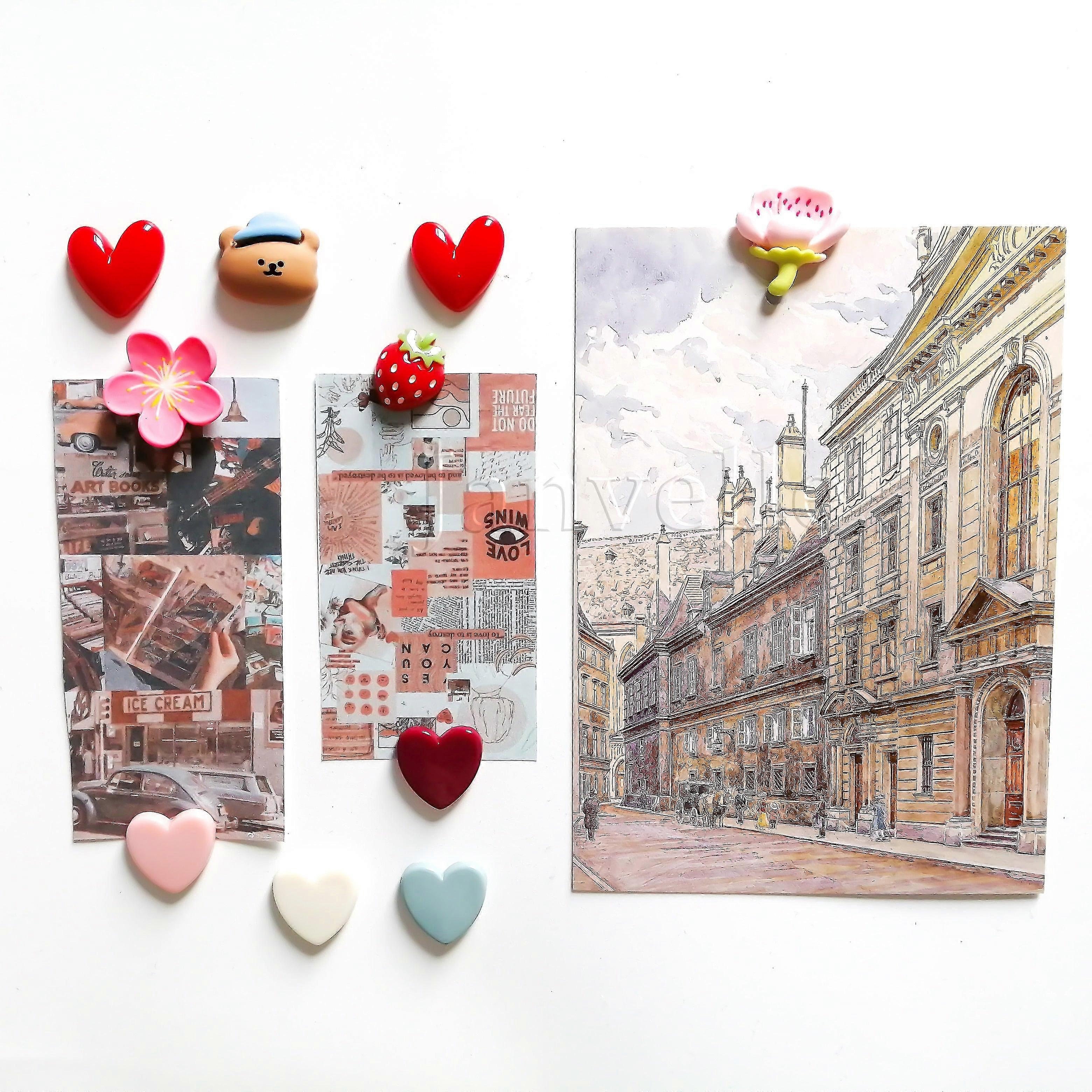 10pcs Cute Mini Fridge Magnets Colorful Love Heart Small Refrigerator ...