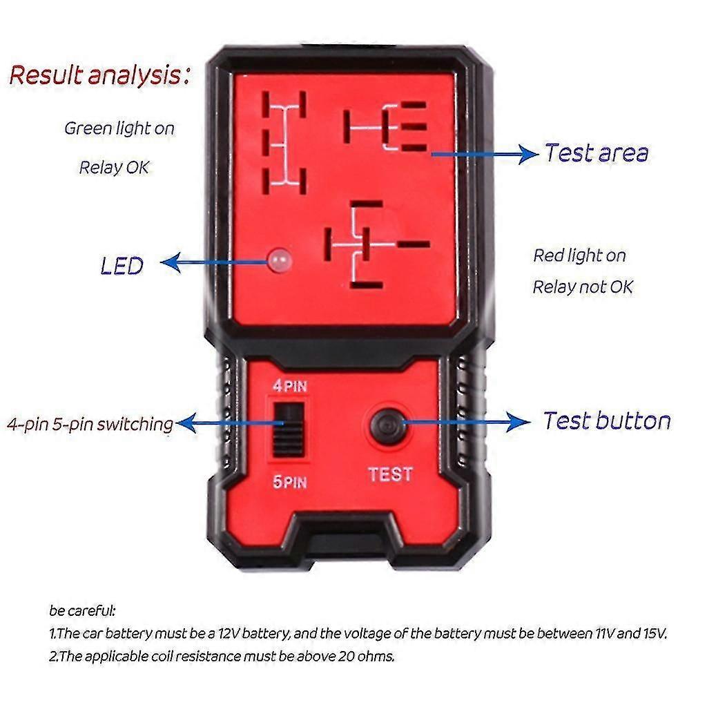 Car Electronic Relay Tester Voltage-diagnostic Tool 4 Pin 5 Pin Battery ...