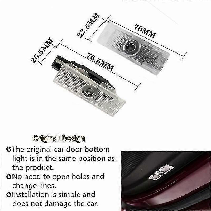 2pcs Led Car Door Logo Light Projector For Dodge Challenger Srt Demon ...