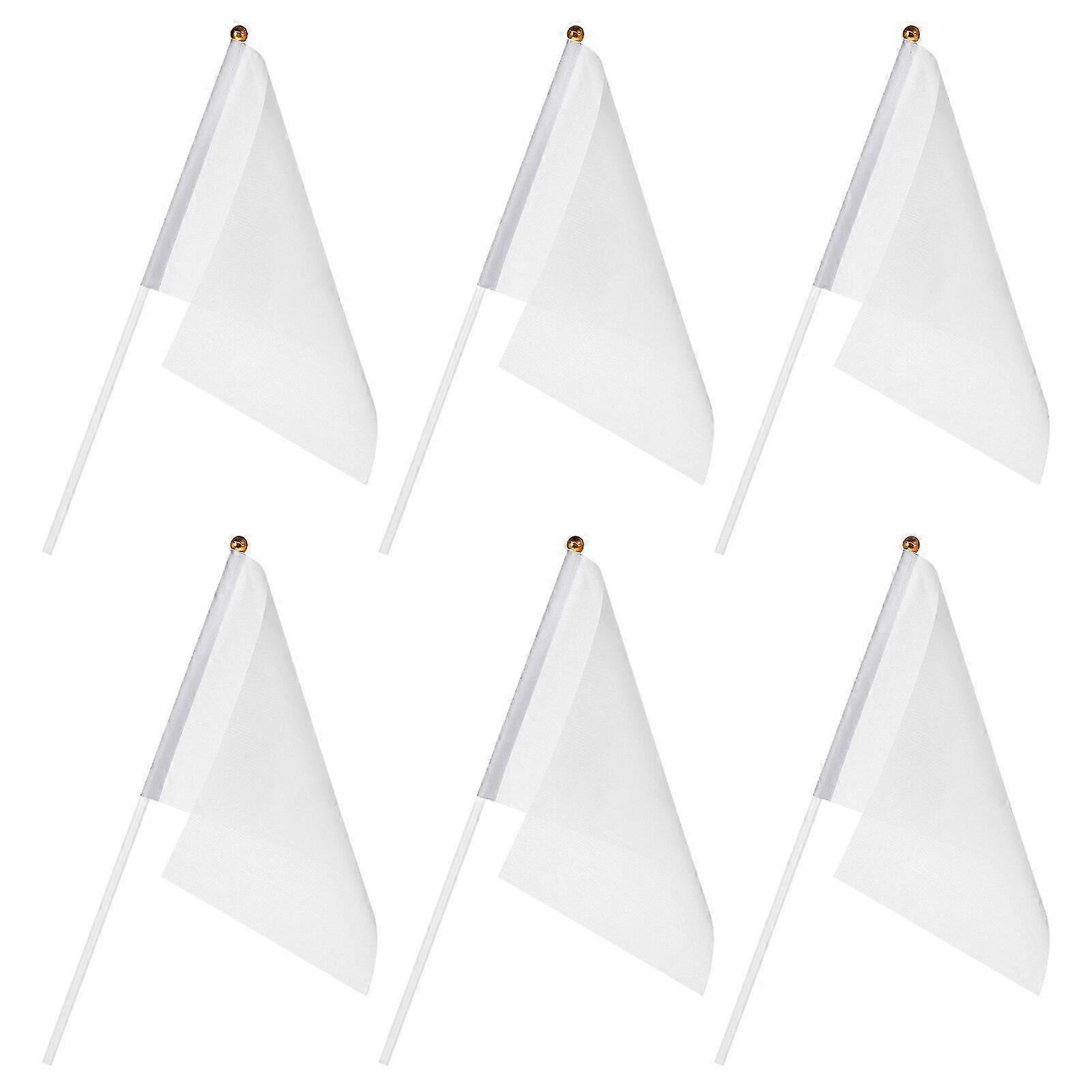 24pcs White Flags Hand Held Flags Hand Waving Referee Flags Yard Lawn ...