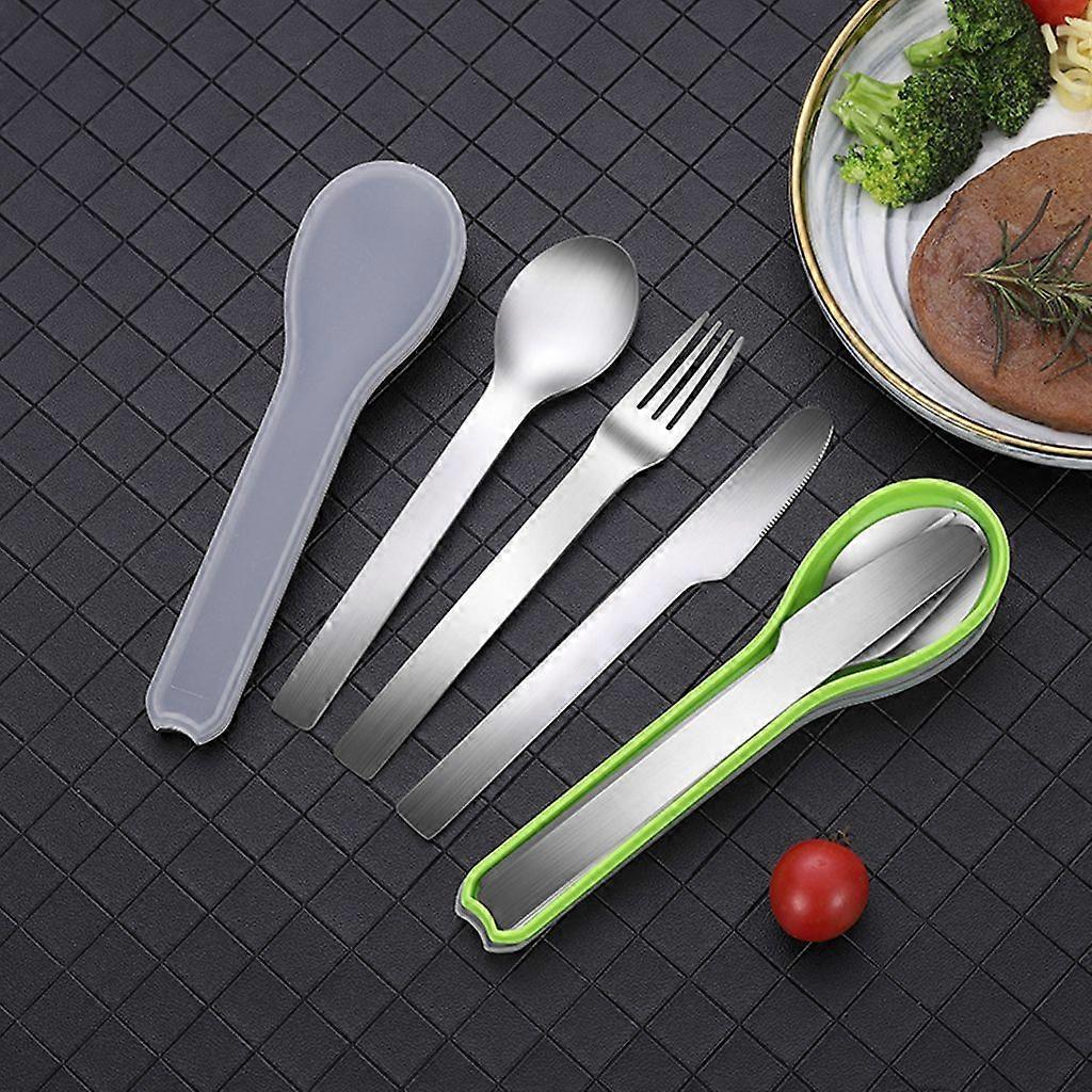 Travel Cutleries with Portable Cutlery Box Stainless Steel Knife Fork ...