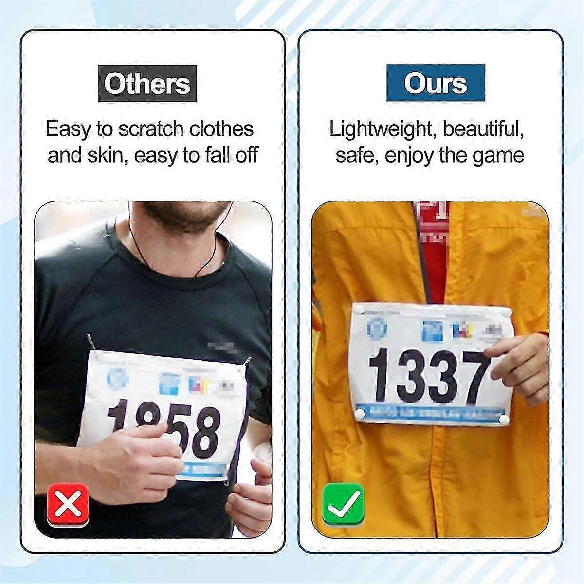 10-Piece Magnetic Marathon Race Bib Holder Clips with Number Fixation ...