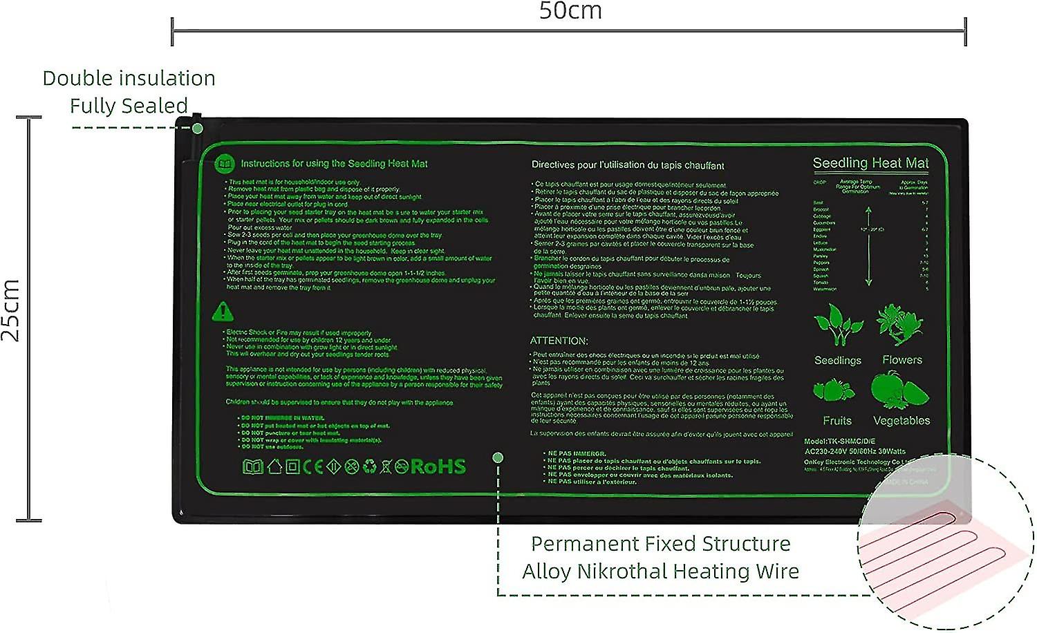 Adjustable Heat Mat With Thermostat Controller Waterproof Hydroponic ...