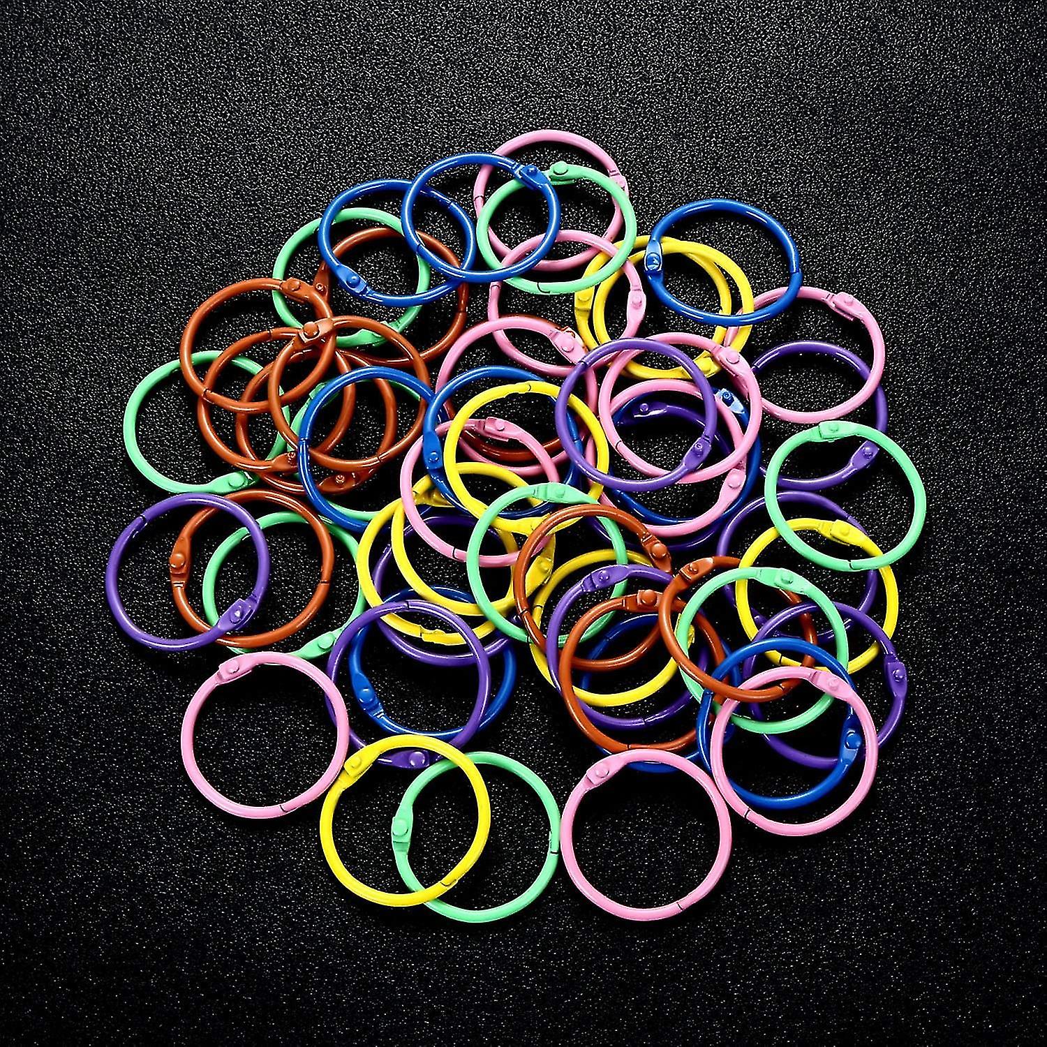 60 Pieces Metal Binder Ring Color Key Chain Binder Binder Ring Book ...