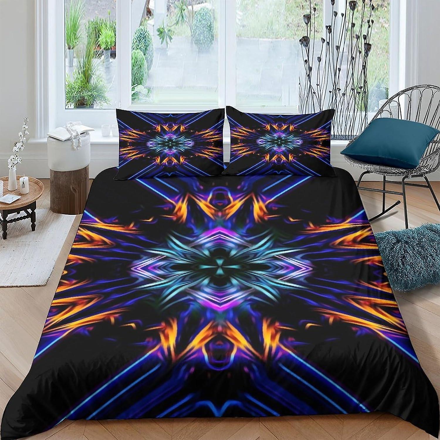 ARIJORJA geometry Duvet Cover Set neon Printed Bedding Set neon ...