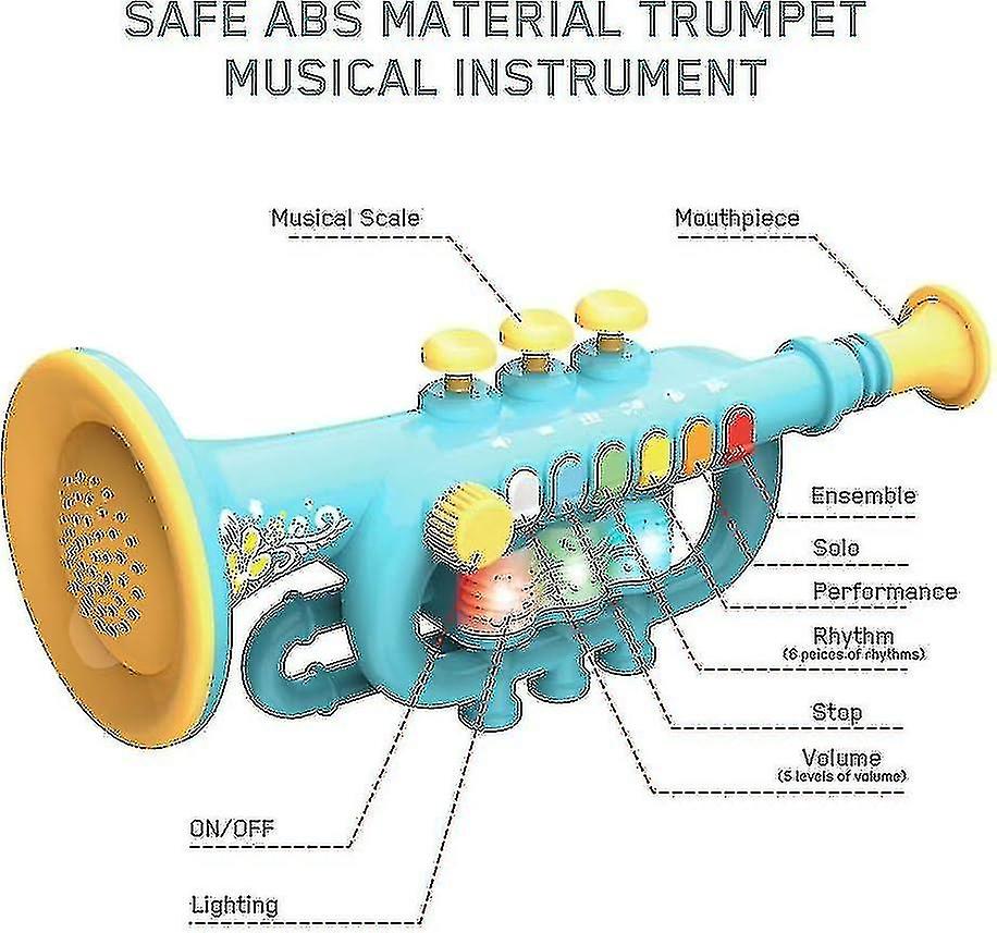 Cestmall Trumpet Toys, Horn Trumpet With Music Portable Trumpet For ...