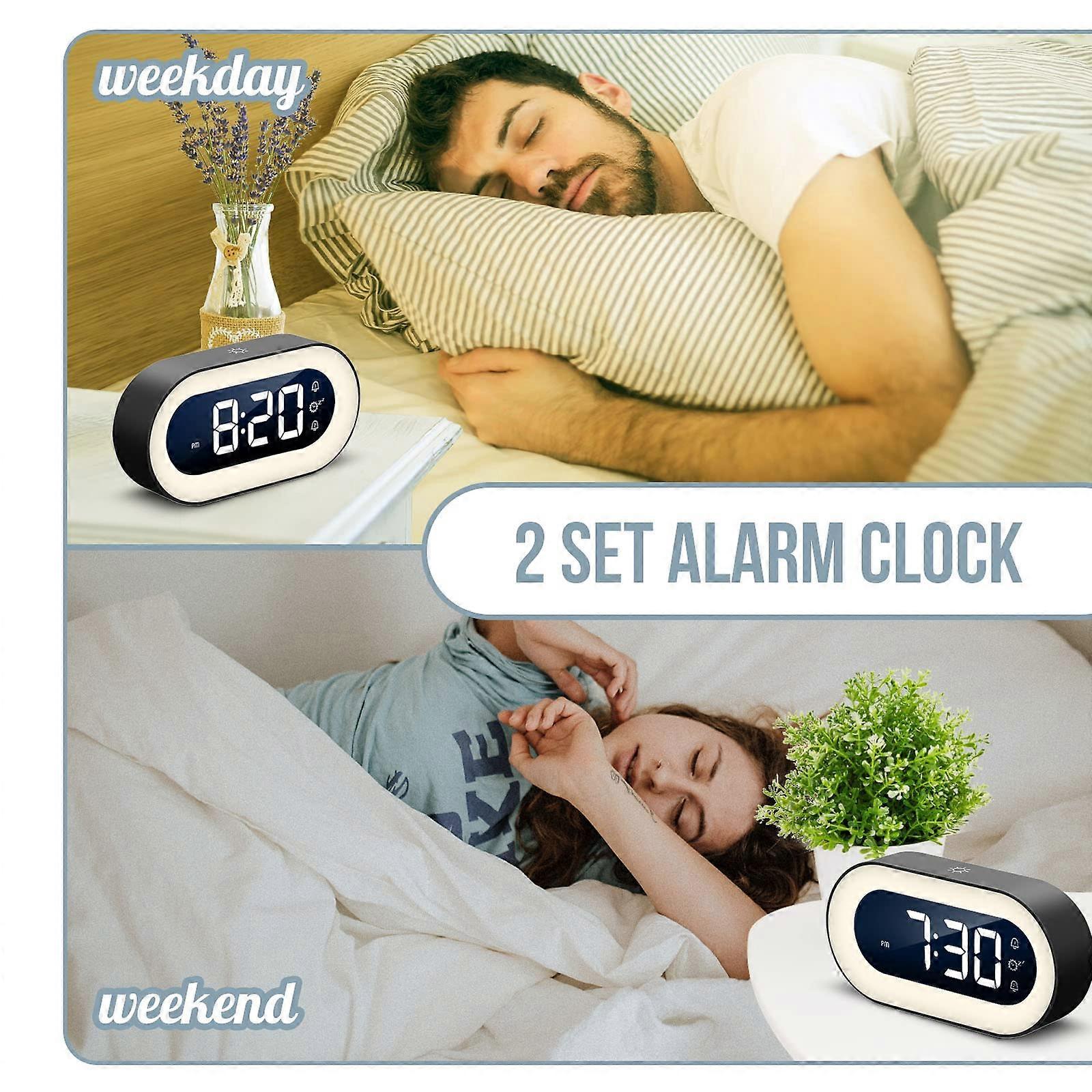 Alarm clock with light, digital alarm clock, alarm clock without ...