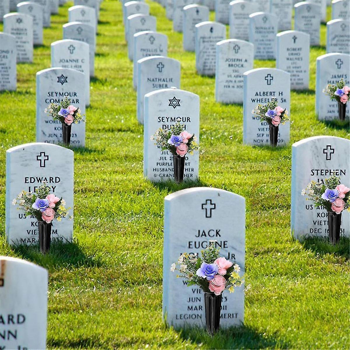 20 pack kyrkogård vaser med spikar, plast vaser för blommor ...