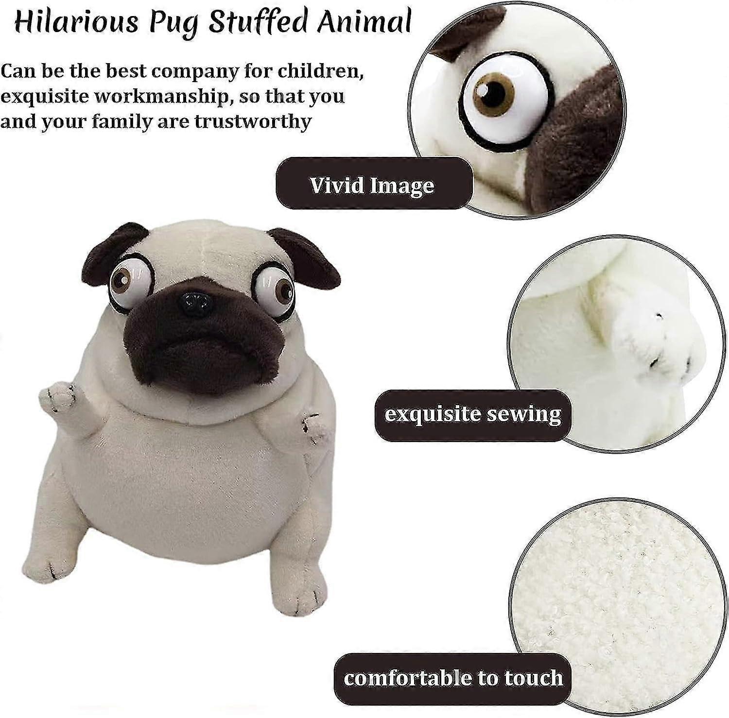 Hilarious Pug Stuffed Animal - 6" Funny Ugly Cute Pug Dog Plush Toy ...