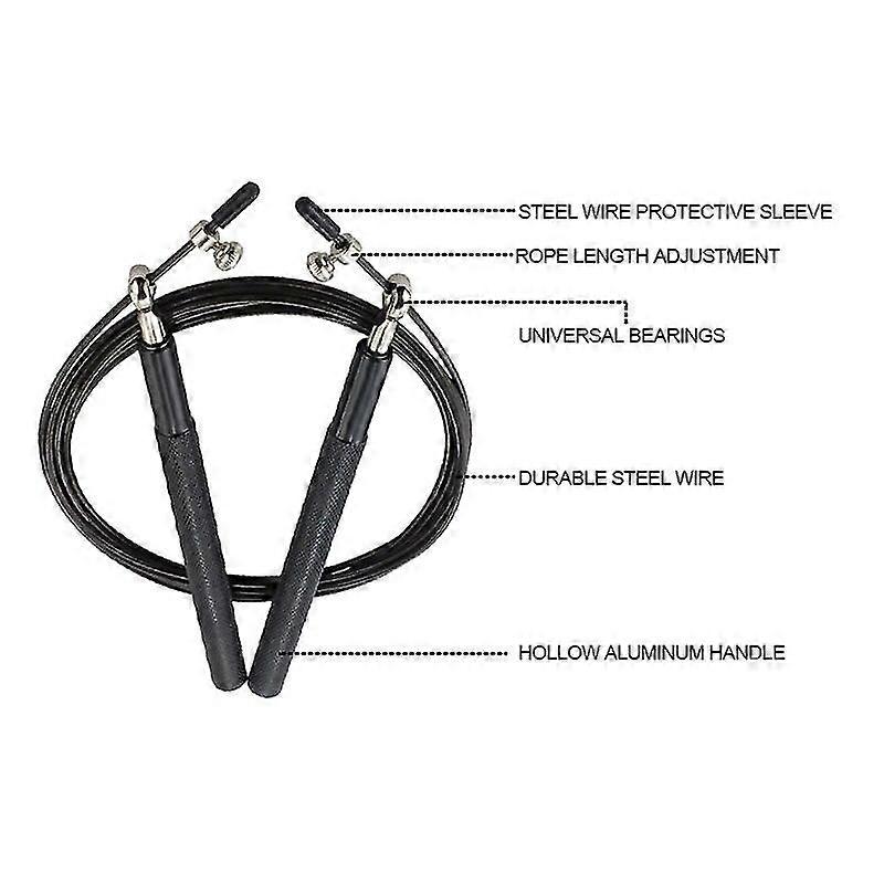 3m Aluminum Skid Speed Skipping Rope Adjustable Steel Cable Fitness ...