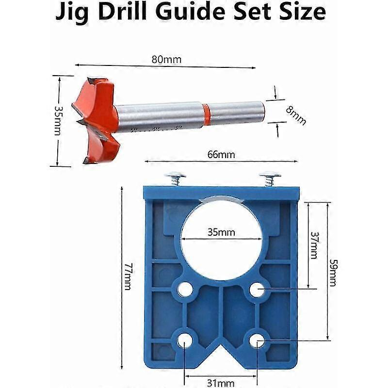 35mm Hinge Jig Drill Bit Sets Concealed Hinge Drill Bit Guide Drilling ...