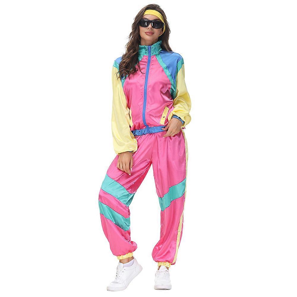 80s Costume Couple Retro Tracksuit Set 90s Hip Hop Shell Suit Party ...