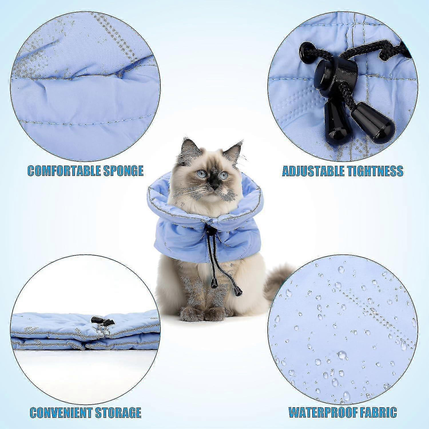 Cat Recovery Collar, Soft Adjustable Cat Elizabethan Collar Cat Neck ...