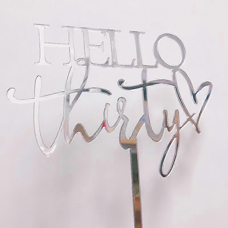 Hello Thirty Happy Birthday Cake Topper Gold Acrylic Number 30 Acrylic ...