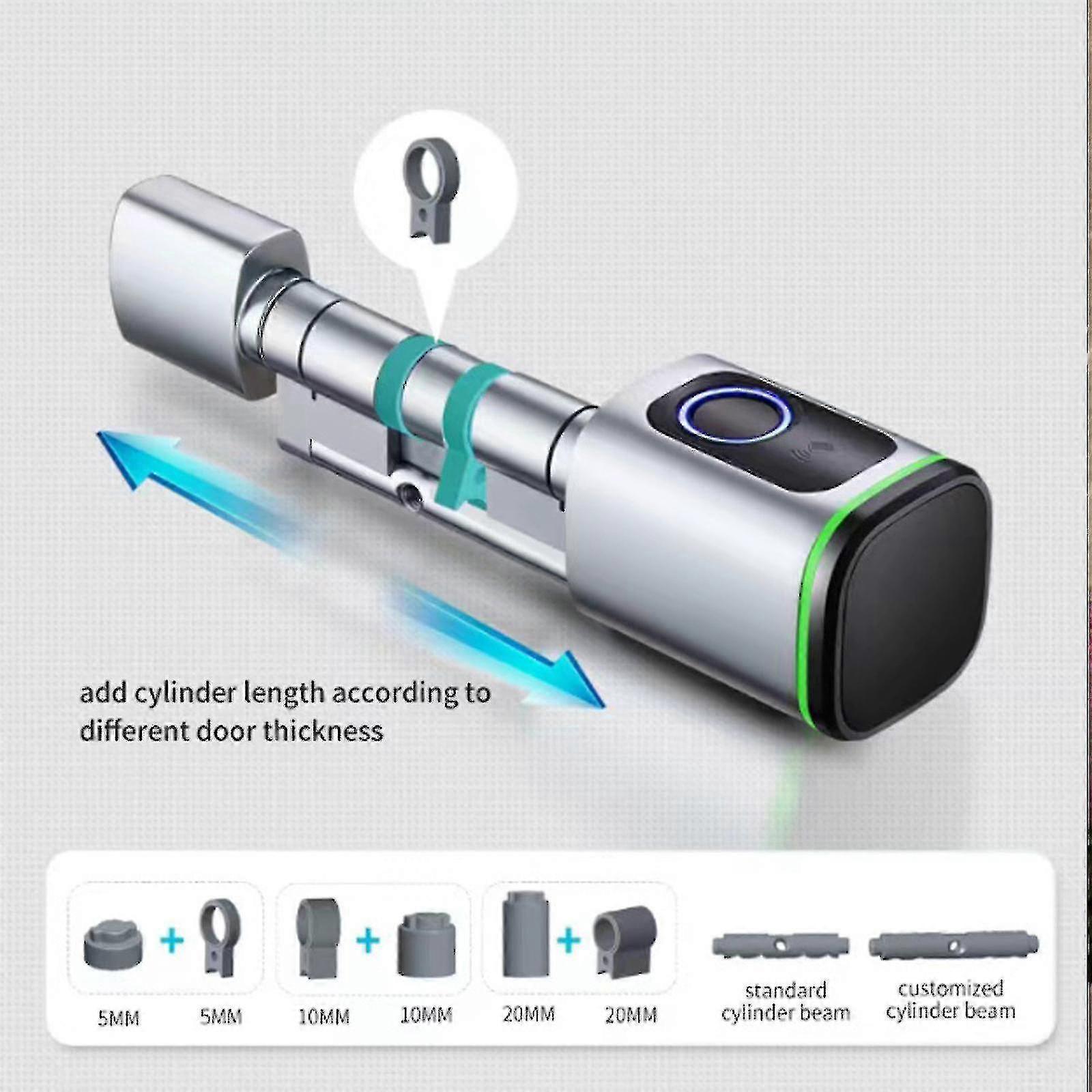Smart Door Lock Keyless Euro Profile Cylinder Tuya Lock App Remote ...
