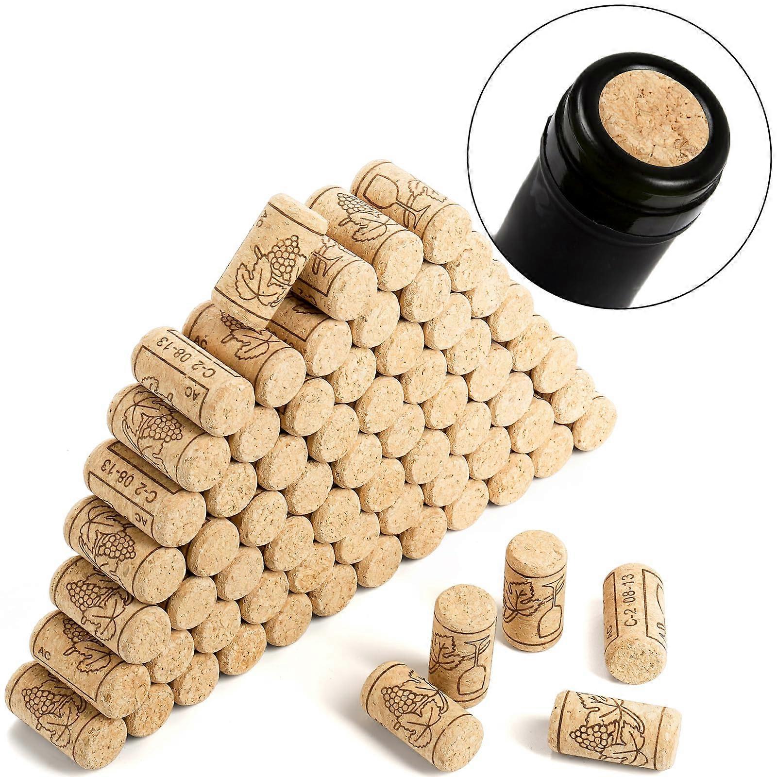 100 Pcs Natural Wine Corks 2.1x 4mm Premium Straight Cork Stopper ...