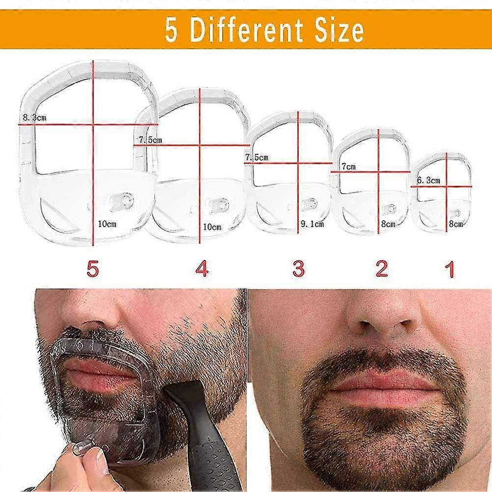 5pcs Beard Shaper Goatee Mustache Grooming Tool Face Hair Styling ...