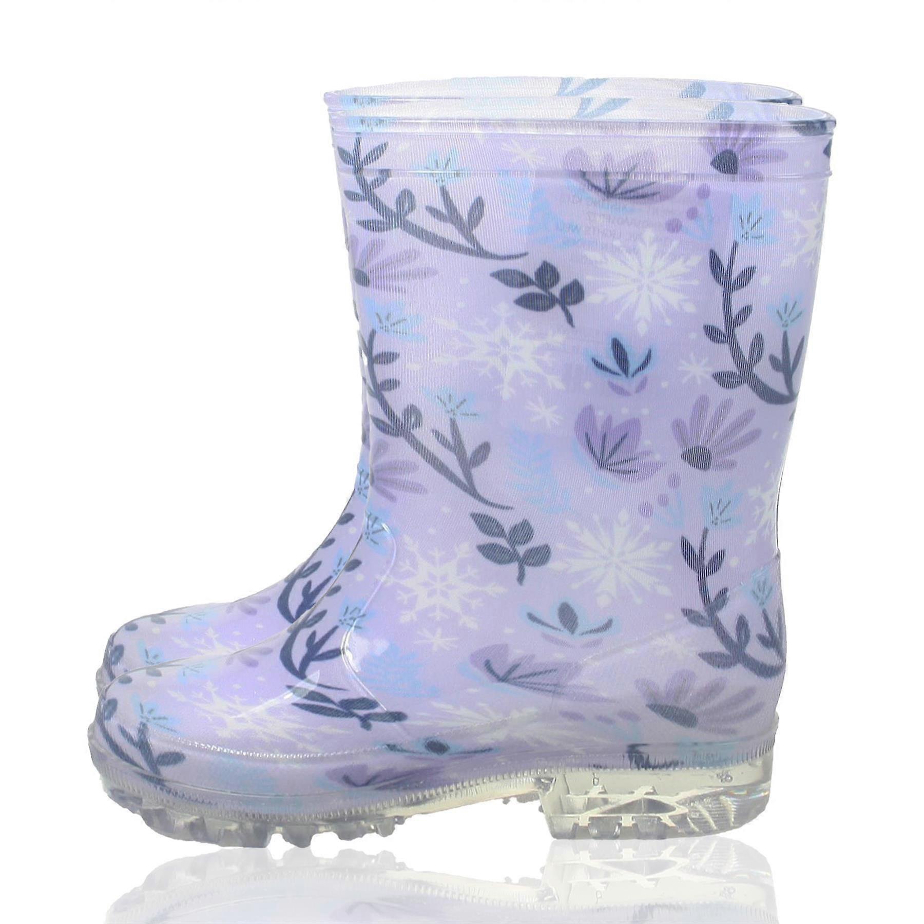 Kids Girls Frozen PVC Wellies Rain Boot Anti-Skid Snow Boot Officially ...