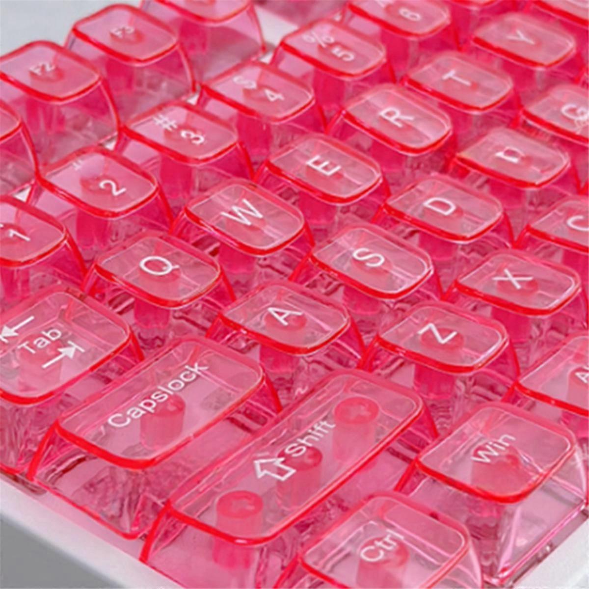 Transparent Jelly Keycap Set 115 Key Custom Pink Key Cap Artisan ...