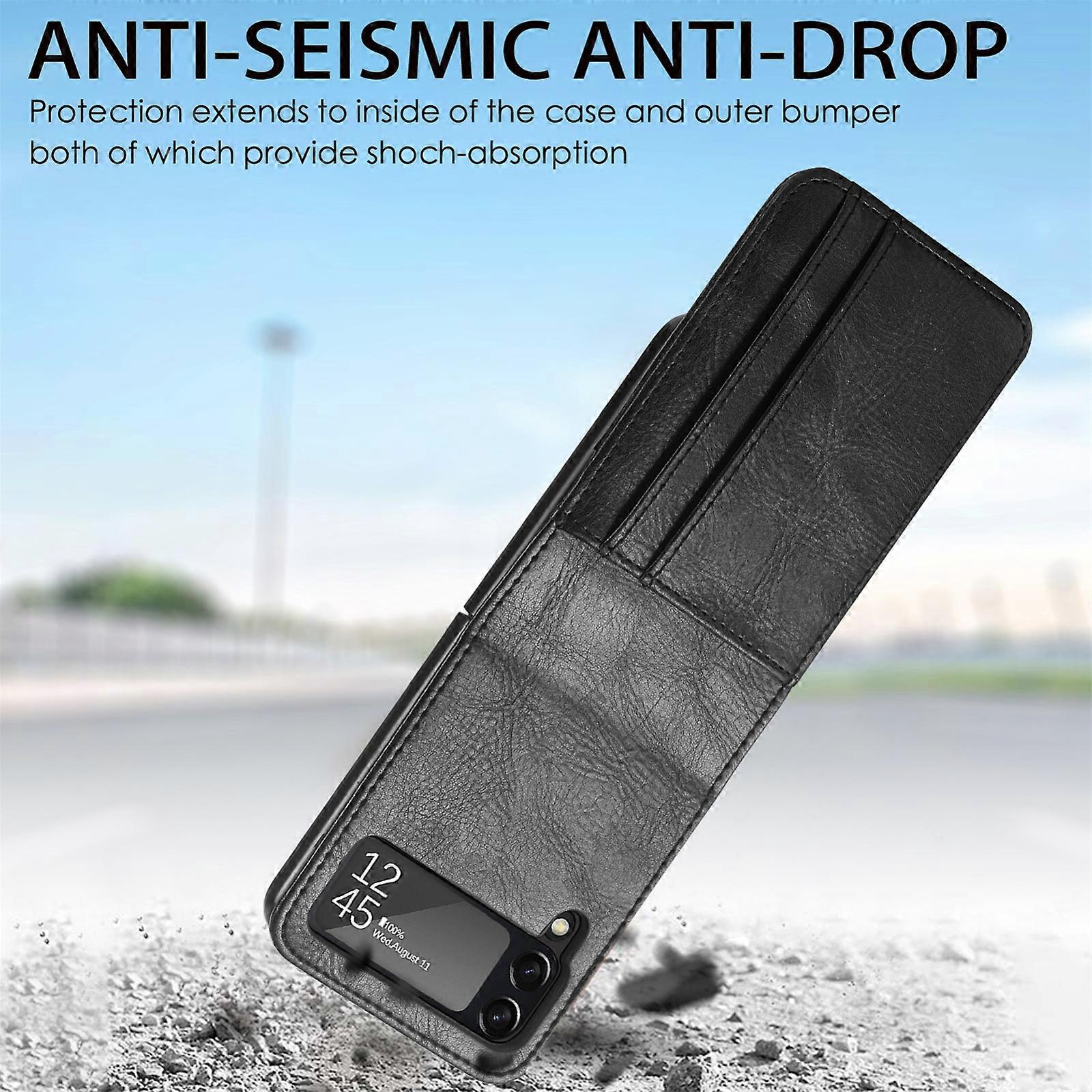 For Samsung Galaxy Z Flip4 5G Vertical Flip Card Slot Leather Phone ...