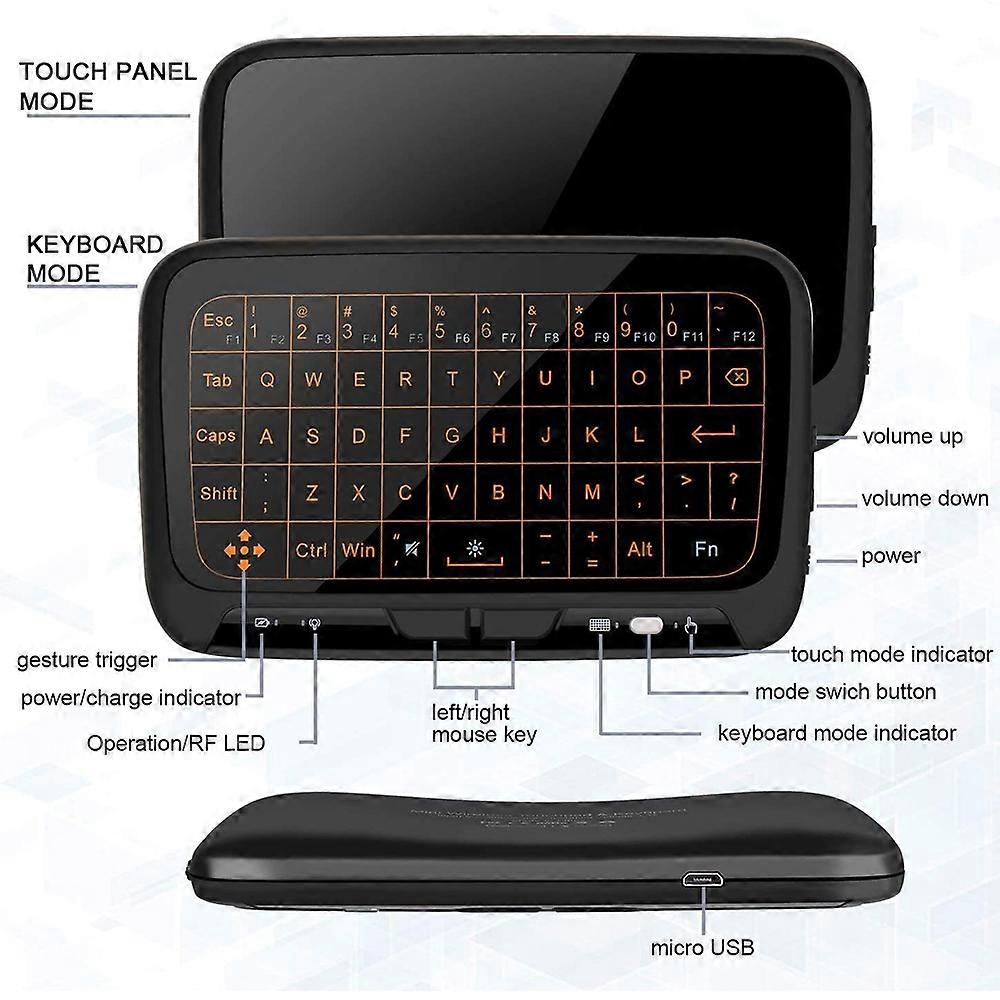 Wireless Keyboard and Touchpad Mouse Combo,2.4GHz Wireless Full Screen ...