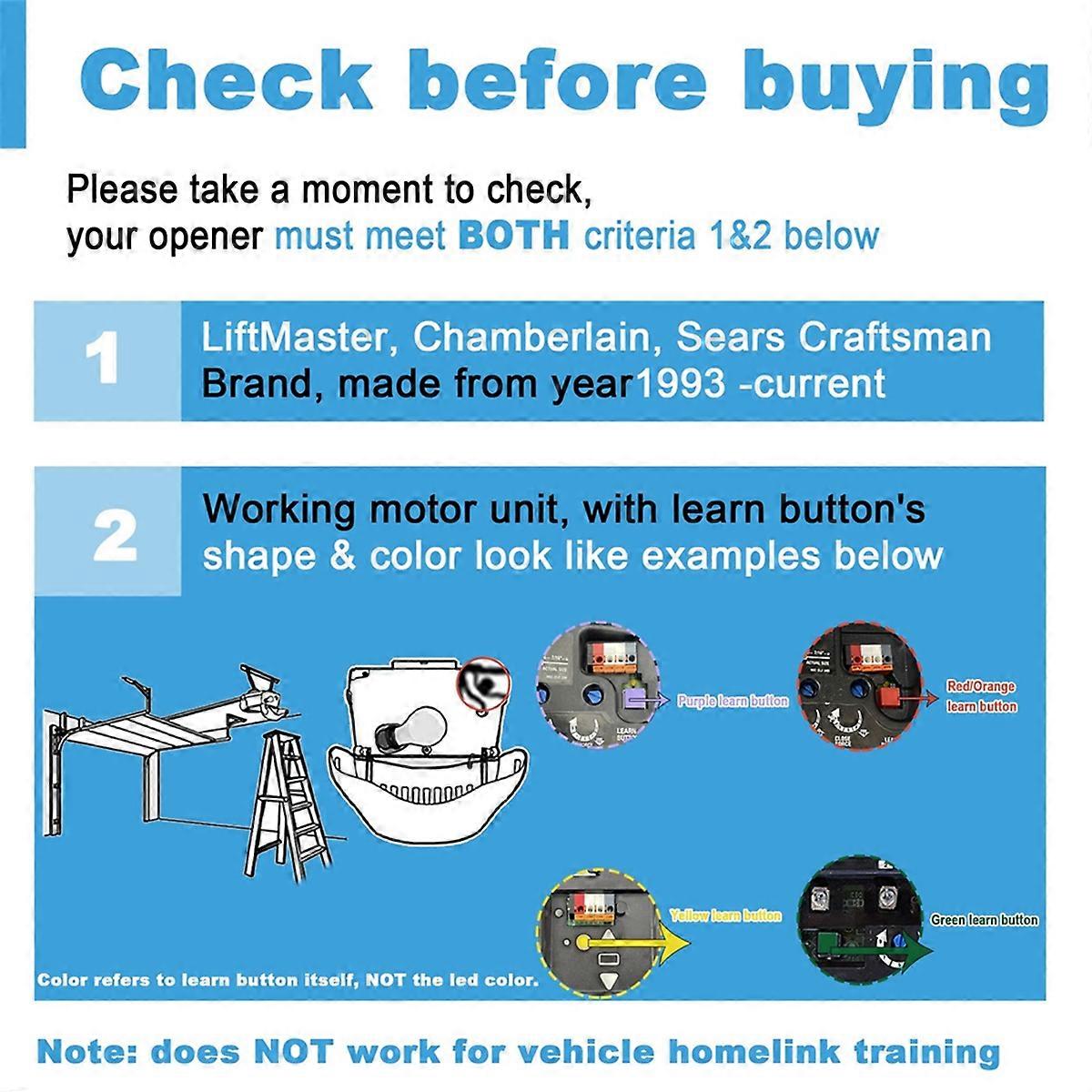 3PCS Garage Door Opener Remote for Garage Door Opener Remote 893LM ...